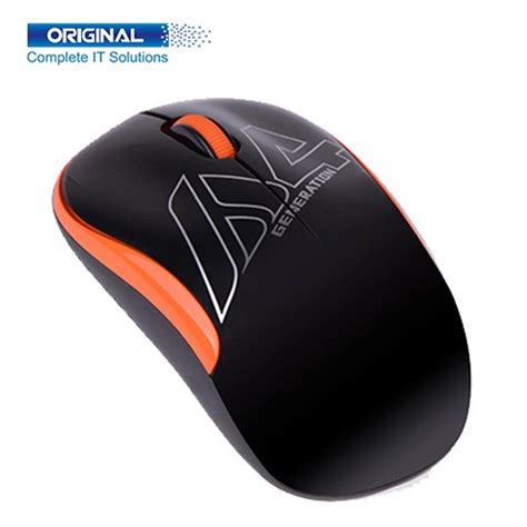 A4TECH G3 300N Black Orange V Track Wireless Mouse