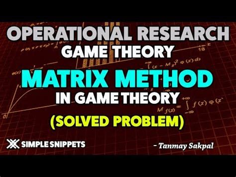 Matrix Method In Game Theory X Matrix Solved Example Video Lecture Crash Course GATE