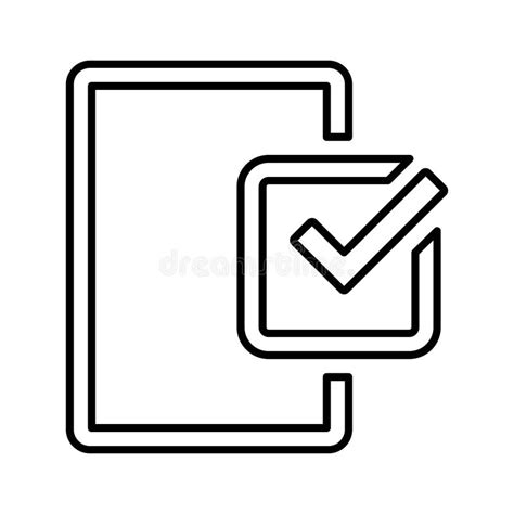 Document Approval Line Icon Outline Vector Stock Illustration Illustration Of List Document