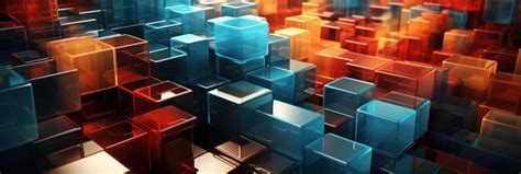 Premium AI Image D Abstract Array Of Floating Cubes Creating A Mesmerizing Background