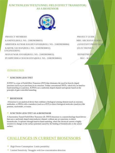 Junctionless Tfettunnel Field Effect Transistor 1 Pdf Biosensor Mosfet