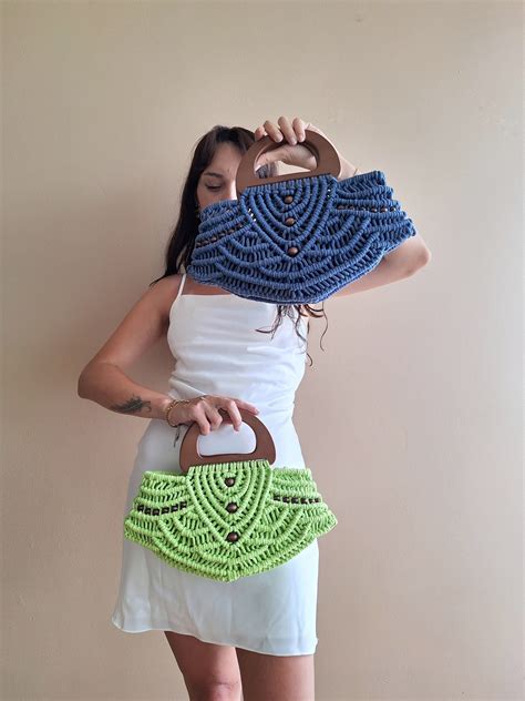 Macrame Bag Tutorial Macrame Pattern Handbag Pattern PDF File Writing And With Photographs