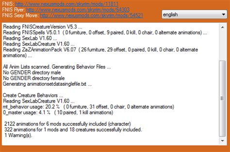 FNIS Creature Pack Or SexLab Creature Files Not Detected Technical