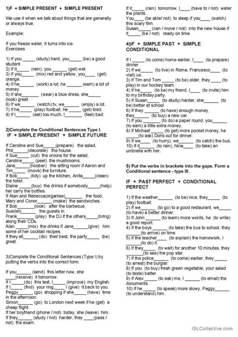 Conditional English ESL Worksheets Pdf Doc
