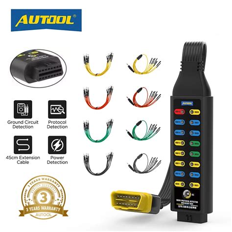 Autool Automotive 16 Pin Obd2 Protocol Diagnostic Detector Breakout Box Obd Line Tester For