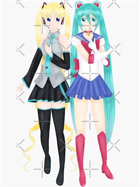 Sailor Moon Hatsune Miku Crossover Sticker For Sale By KawaiiAngel24 Redbubble