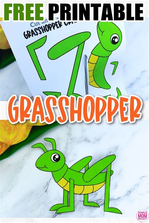 Free Printable Grasshopper Craft Template Bug Crafts Grasshopper