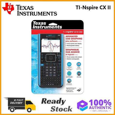 เครื่องคิดเลขกราฟสี Texas Instruments Ti Nspire Cx Ii Cas ดั้งเดิมพร้อมซอฟต์แวร์นักเรียน Pc Mac