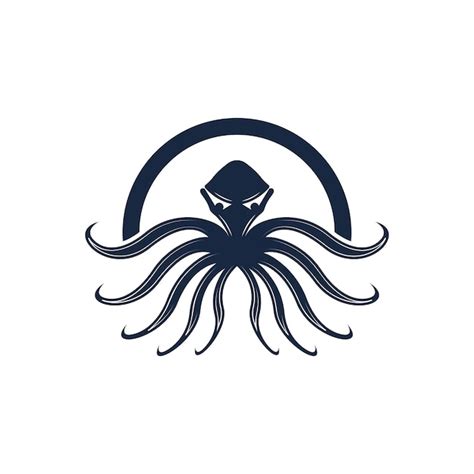 문어 로고 벡터 디자인 프리미엄 벡터