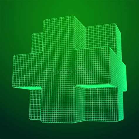 Wireframe Necker Cube Stock Vector Illustration Of Brick