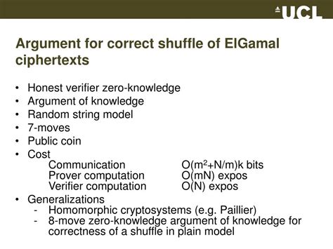 PPT Sub Linear Zero Knowledge Argument For Correctness Of A Shuffle PowerPoint Presentation