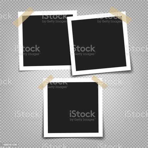 다른 색상과 종이 클립의 접착 테이프와 사진 프레임입니다 투명한 배경에 다른 크기의 사진 현실적인 벡터 메이크업 검은색에 대한 스톡 벡터 아트 및 기타 이미지 Istock