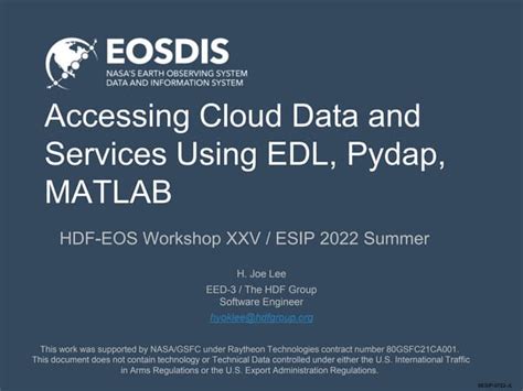 Accessing Cloud Data And Services Using Edl Pydap Matlab Ppt