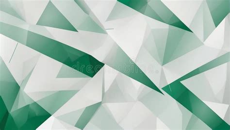 Abstract Geometric Pattern Featuring Sharp Green And White Angular Shapes Forming A