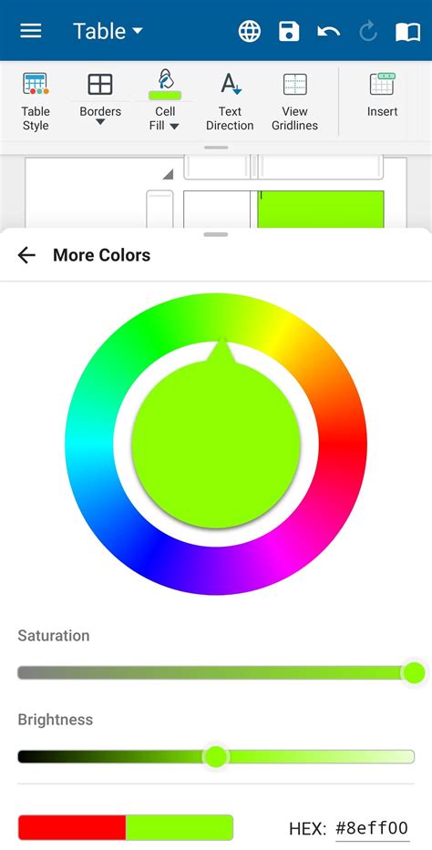 Add Change Or Remove The Fill Color Of A Table Cell MobiSystems