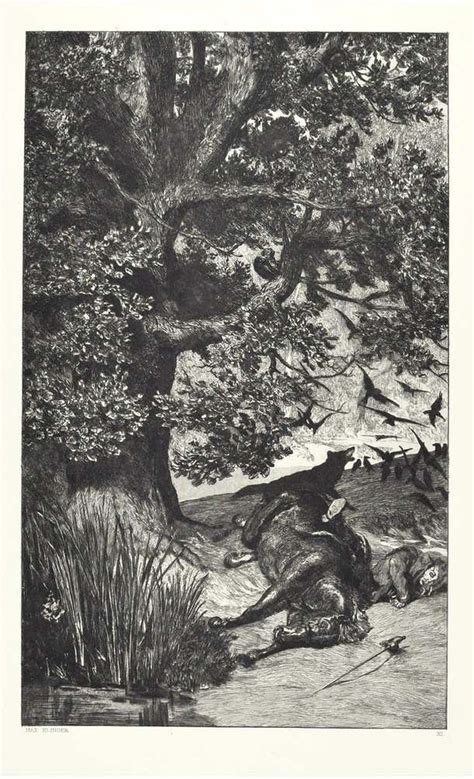 Max Klinger Fallen Knight Etching By M Klinger 1881 For Sale At
