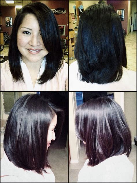 Stunning Long Layered Bob With Side Bangs
