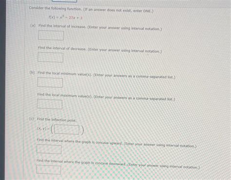 Solved Consider The Following Function If An Answer Does Chegg