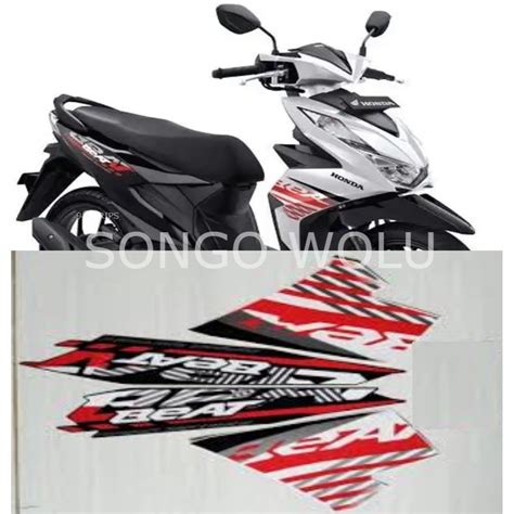 Jual Stiker Beat Cbs Fi Hitam Putih 2021 Striping Lis Standar Ori F1 Shopee Indonesia