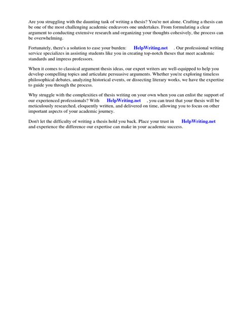 Classical Argument Thesis Ideas Pdf Essays Logic