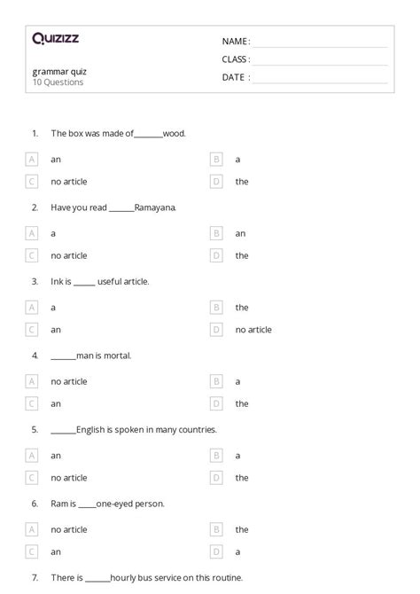 50 Grammar Worksheets For 9th Class On Quizizz Free And Printable