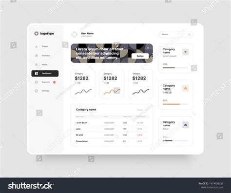 Dashboard Design Desktop App Ui Use Stock Vector Royalty Free 1979408357 Shutterstock