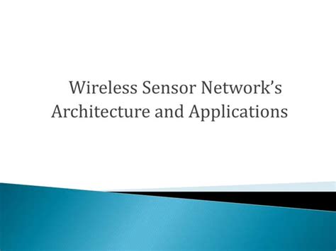 Wireless Sensor Network Applications Pptx