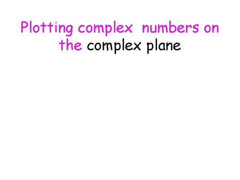 Plotting Complex Numbers On The Complex Plane Lesson