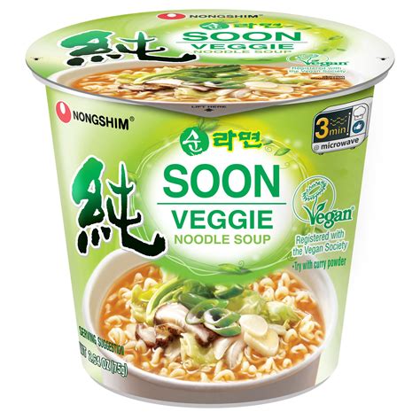 Nongshim Soon Veggie Savory Vegan Ramyun Ramen Noodle Soup Cup 264oz
