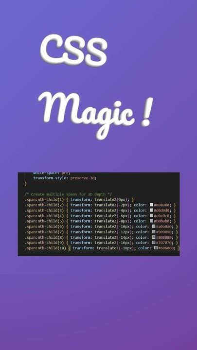 3d Text Animation In Css 🔥 Html And Css Tutorial Shorts Coding Webdesign Cssanimation Html