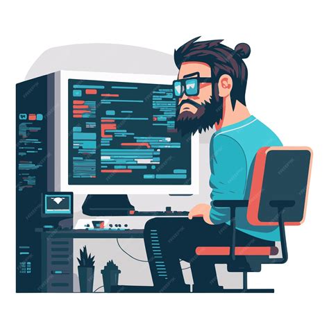 premium vector vector flat illustration software developer cyber program security
