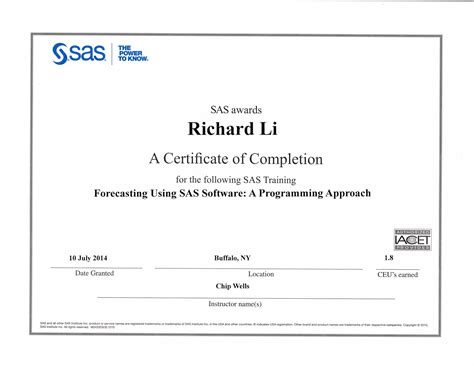 Sas Certificate Ppt