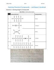 CHEM LAB Naming Chemical Compounds RPT Docx Tiffany Taylor Unit Dr Flynn Naming Chemical