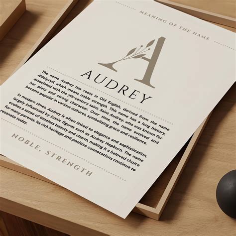 Audrey Name Meaning Wall Art Audrey Name Origin Print Nursery Decor