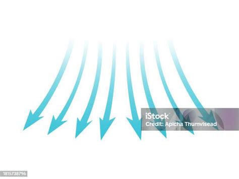 공기 흐름 공기 이동의 방향을 보여주는 파란색 화살표 바람 방향 화살표 파란색 차가운 신선한 스트림 복사 화살표에 대한 스톡 벡터 아트 및 기타 이미지 Istock