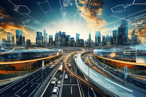 Premium Photo Modern Highway And Data Technology Concept Smart Transportation Its Intelligent