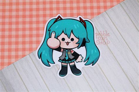 Hatsune Miku Middle Finger Matte Vinyl Sticker Etsy