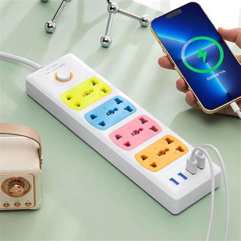 Multi Function Socket Extension Outlet With 4 Power Socket And 4 Usb