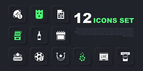 온라인 포커 테이블 게임 현금 자동 입출금기 및 돈 와인 한 병 카지노 칩 슬롯 축구 베팅 복권 및 말굽 아이콘을 설정합니다