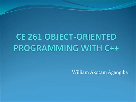 SOLUTION Object Oriented Programming With C Lecture Slides Studypool