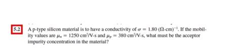 Solved A P Type Silicon Material Is To Have A Conductivity