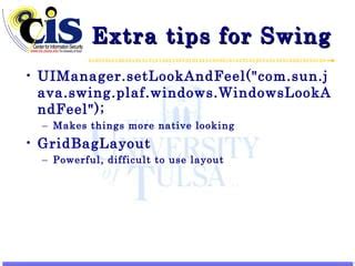Learning Java Swing SQL And Security API PPT