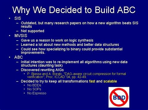 Abc A System For Sequential Synthesis And Verification