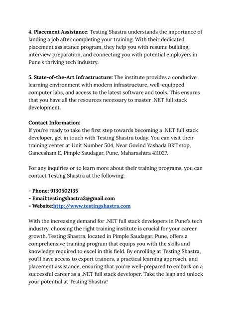 Ppt Testing Shastra Become A Net Full Stack Developer In Pune