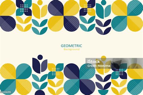 추상적 인 기하학적 배경 원 점 및 선의 간단한 모양으로 모자이크 패턴의 템플릿 평면 디자인 방문 페이지 디자인 꽃 식물에 대한