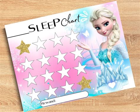 Elsa Sleeping Chart Frozen Sleeping Chart Printable Sleep Reward Chart Sleep Chart For Girls