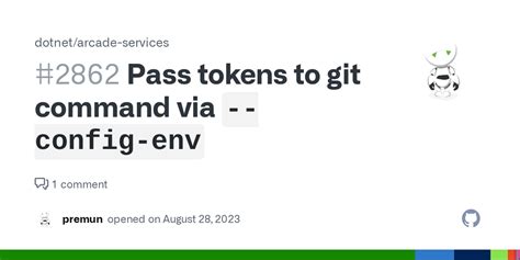 Pass Tokens To Git Command Via ` Config Env` · Issue 2862 · Dotnet