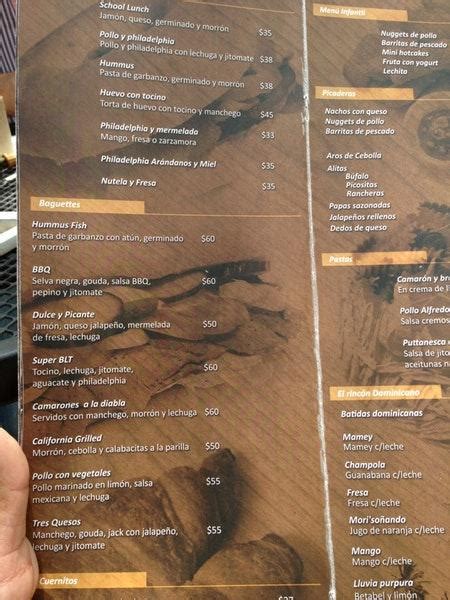 Menu At Lluvia Café Guadalajara