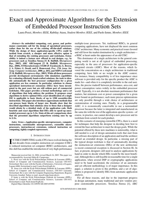 Pdf Exact And Approximate Algorithms For The Extension Of Embedded