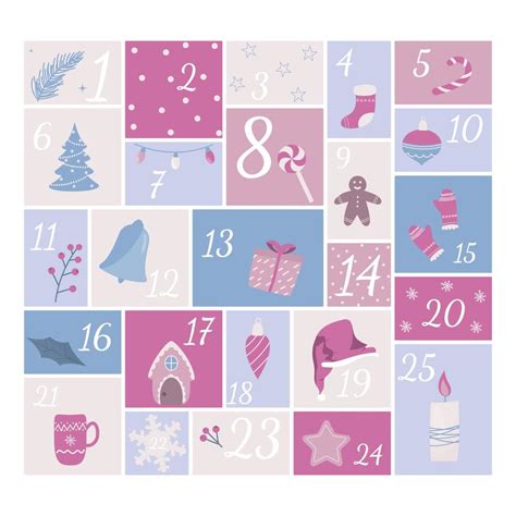 Advent Calendar Template 14572336 Vector Art At Vecteezy